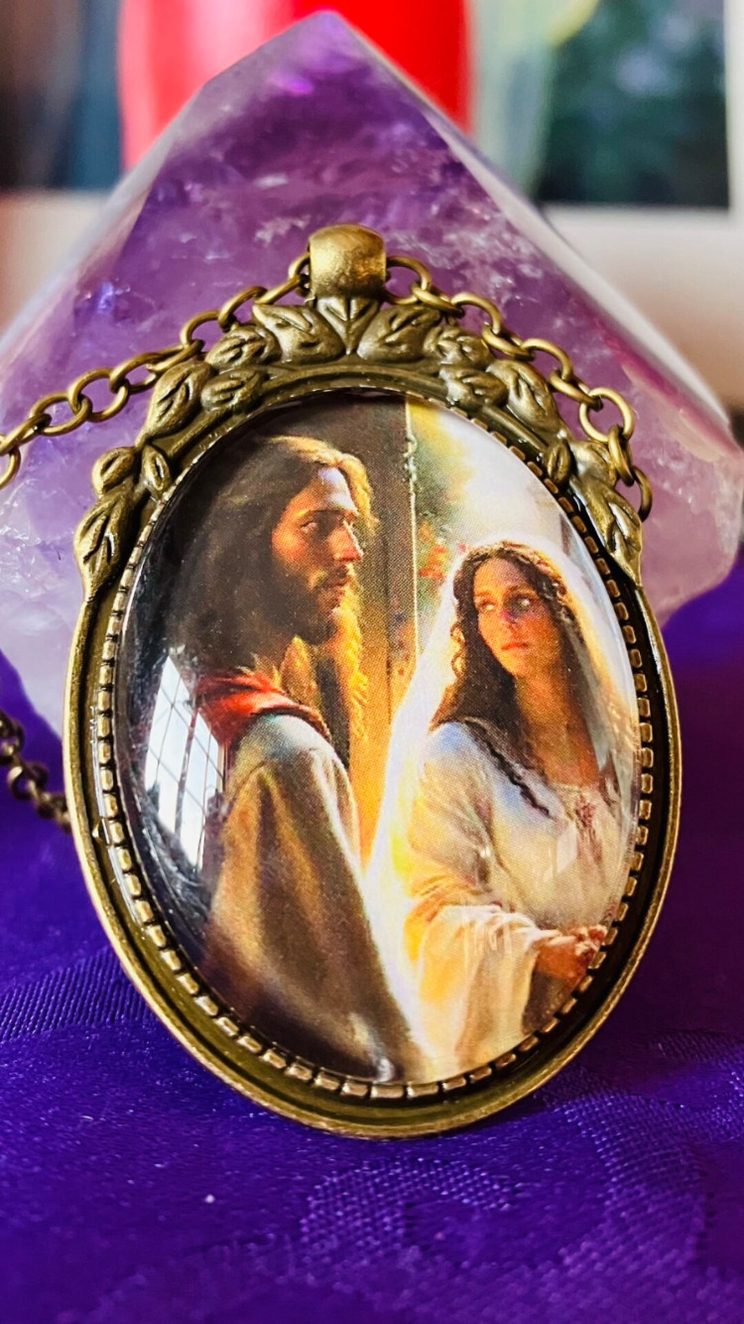Mary Magdalene and Jesus Pendant, Christ and Magdalene Necklace, the ...