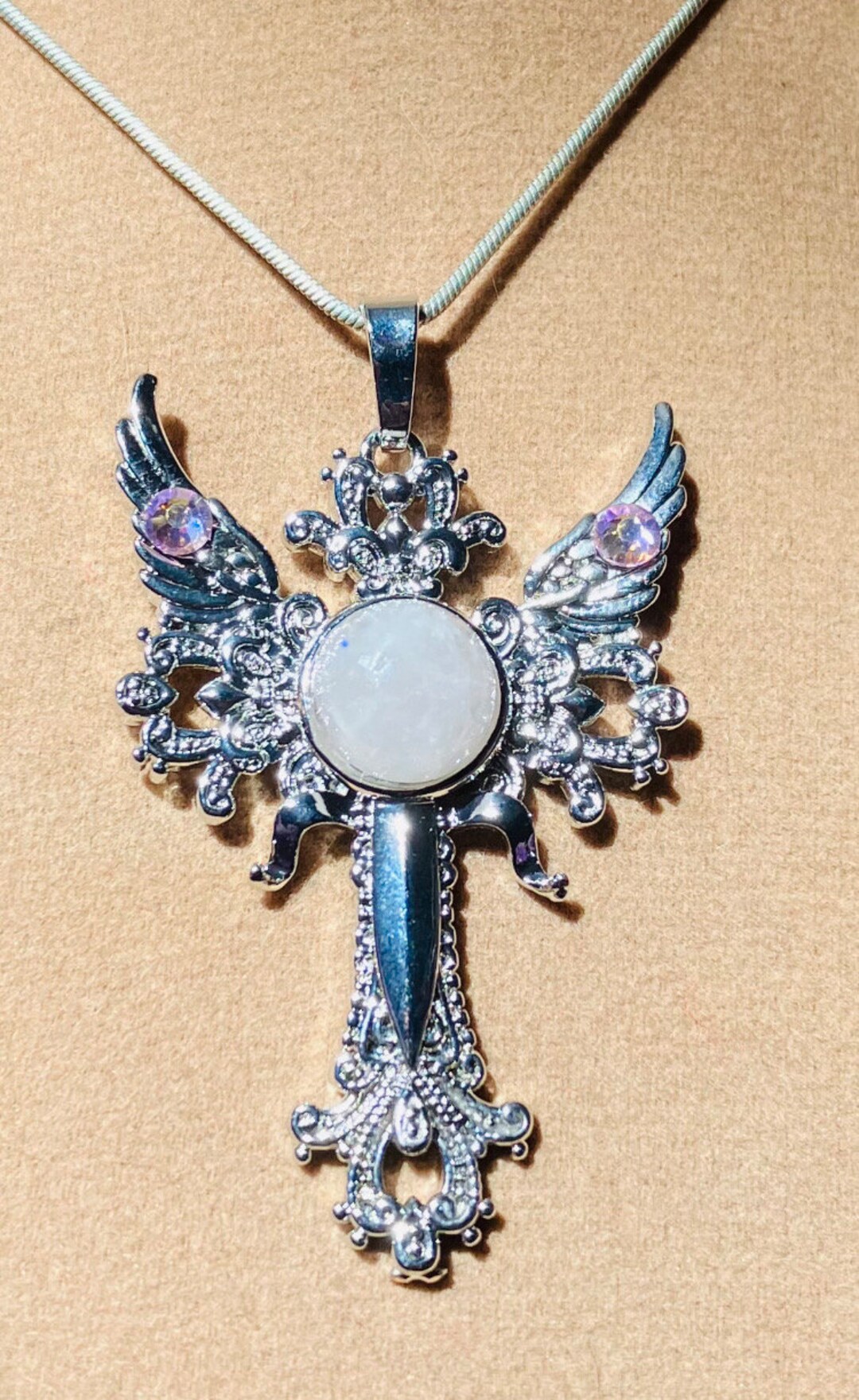 Angel Wings, Archangel Gabriel Wings Pendant, Gift , Rose Quartz, Saint ...