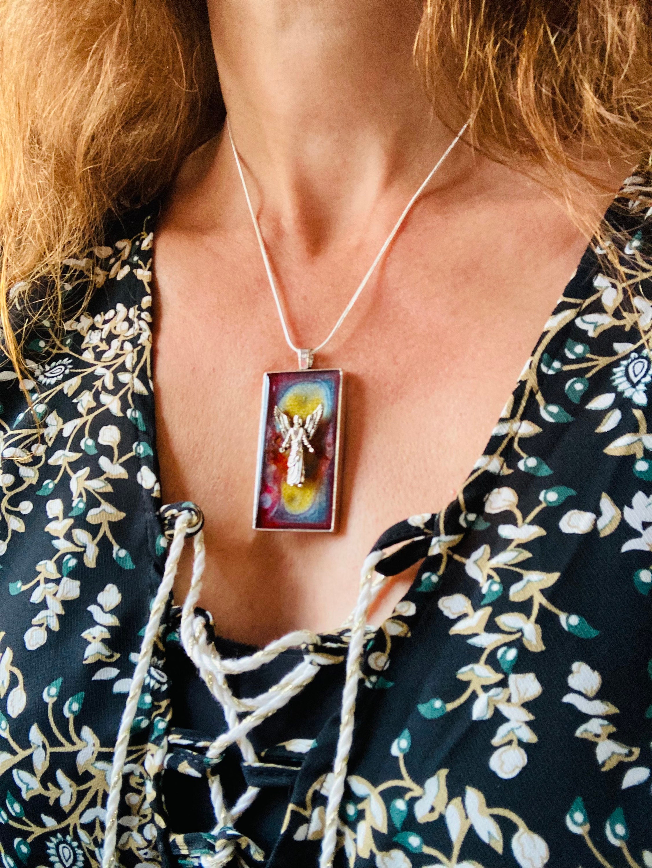 Angel guardian angel angel wings resin art angel pendant | Etsy