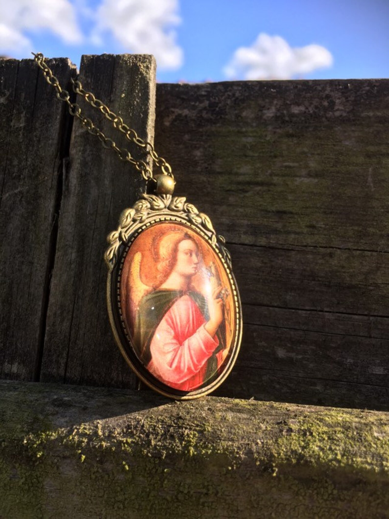 Archangel Gabriel Necklace archange Gabriel Pendentif FREE | Etsy