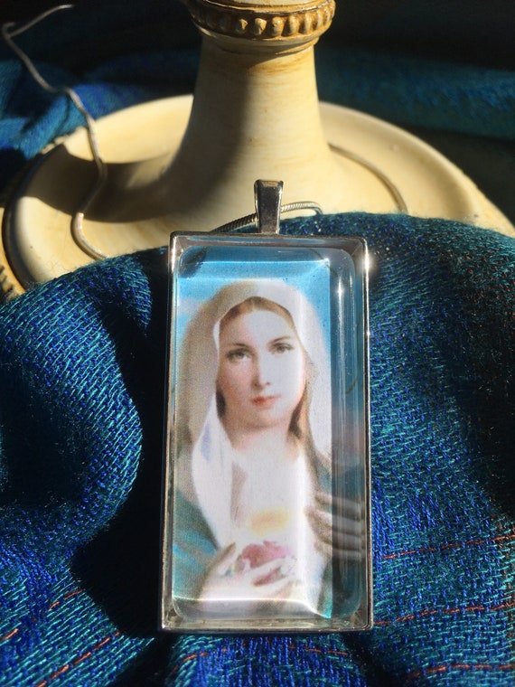 Mother Mary Pendant the Virgin Virgin Mary Necklace Sacred - Etsy