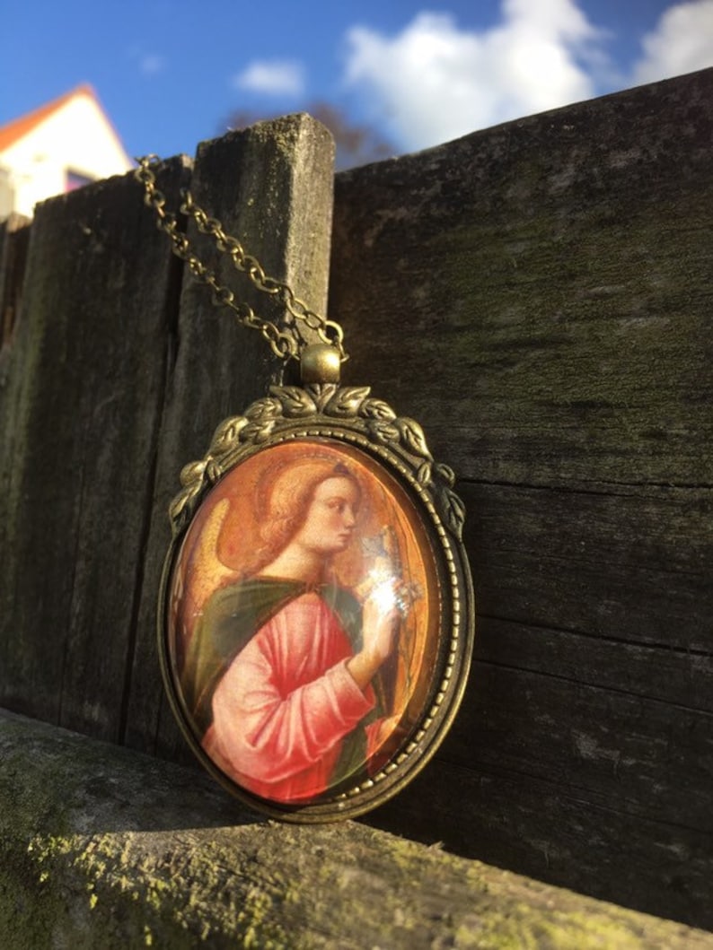 Archangel Gabriel Necklace archange Gabriel Pendentif FREE | Etsy