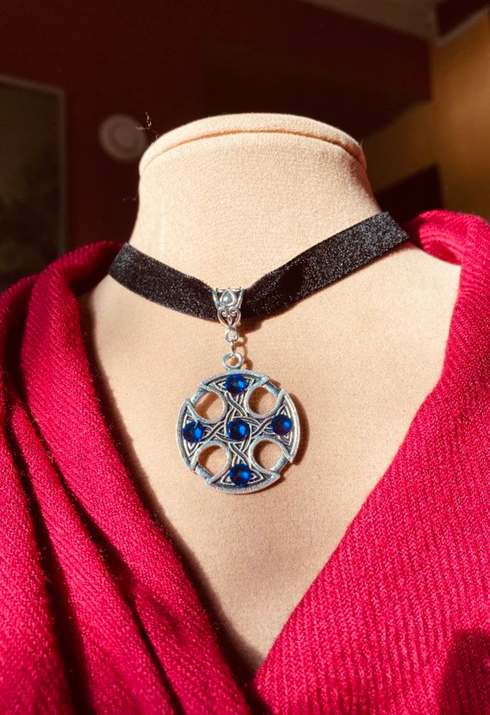 Celtic Cross Choker Cross Pendant Swarovski Crystals Irish - Etsy