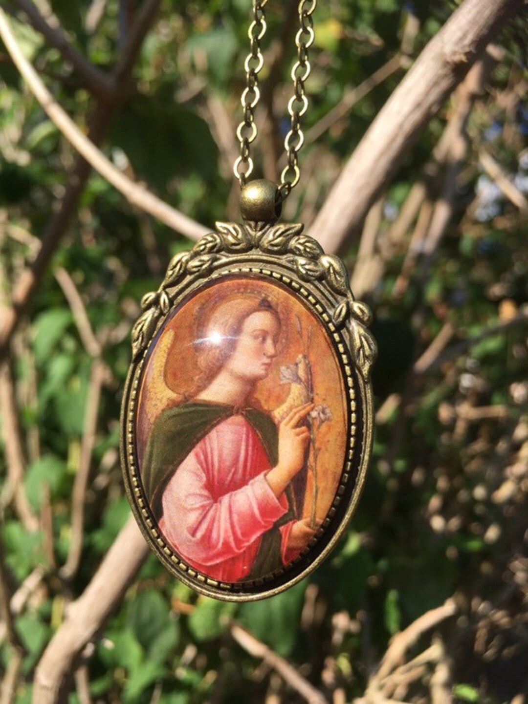 Archangel Gabriel Necklace -archange Gabriel Pendentif - FREE SHIPPING ...