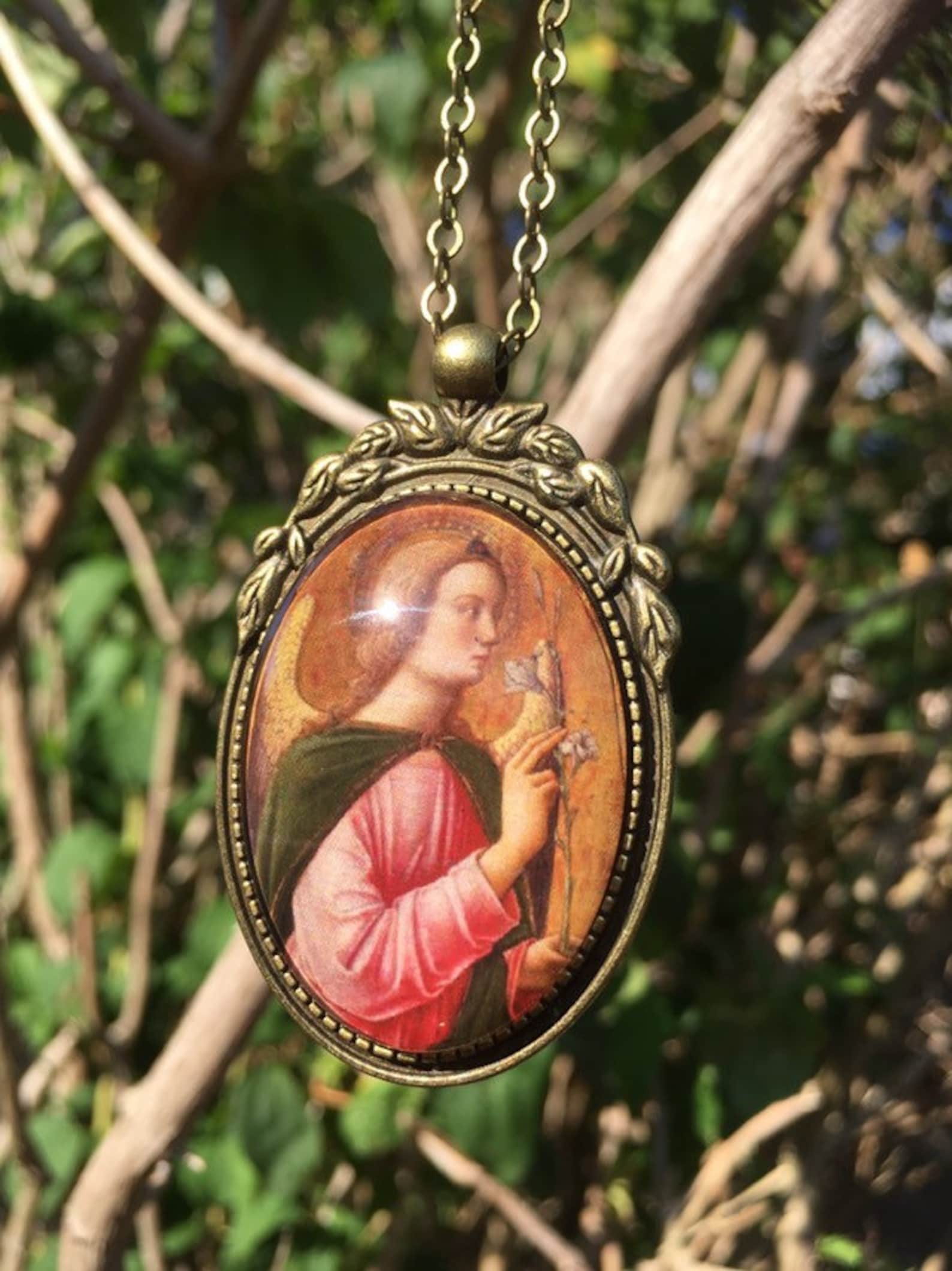 Archangel Gabriel Necklace archange Gabriel Pendentif FREE | Etsy