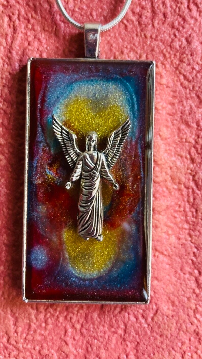 Angel guardian angel angel wings resin art angel pendant | Etsy
