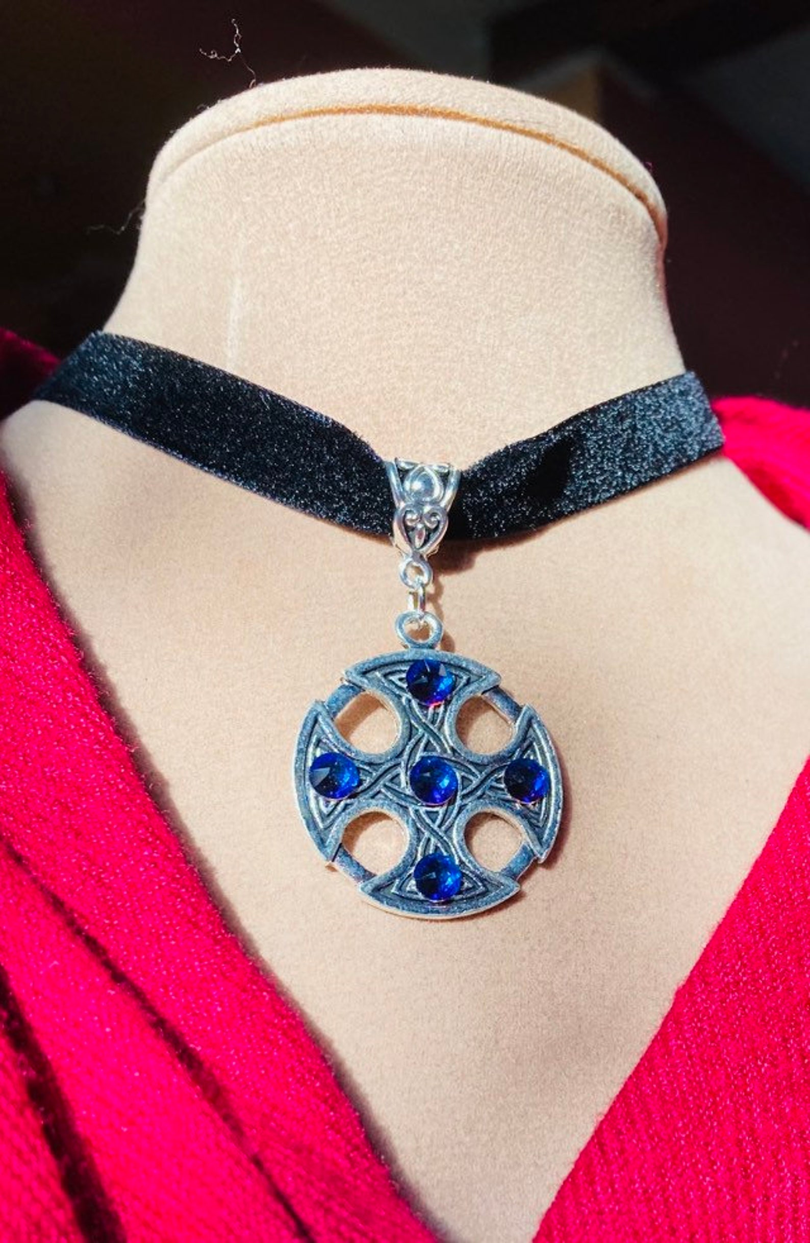 Celtic Cross Choker Cross Pendant Swarovski Crystals Irish - Etsy