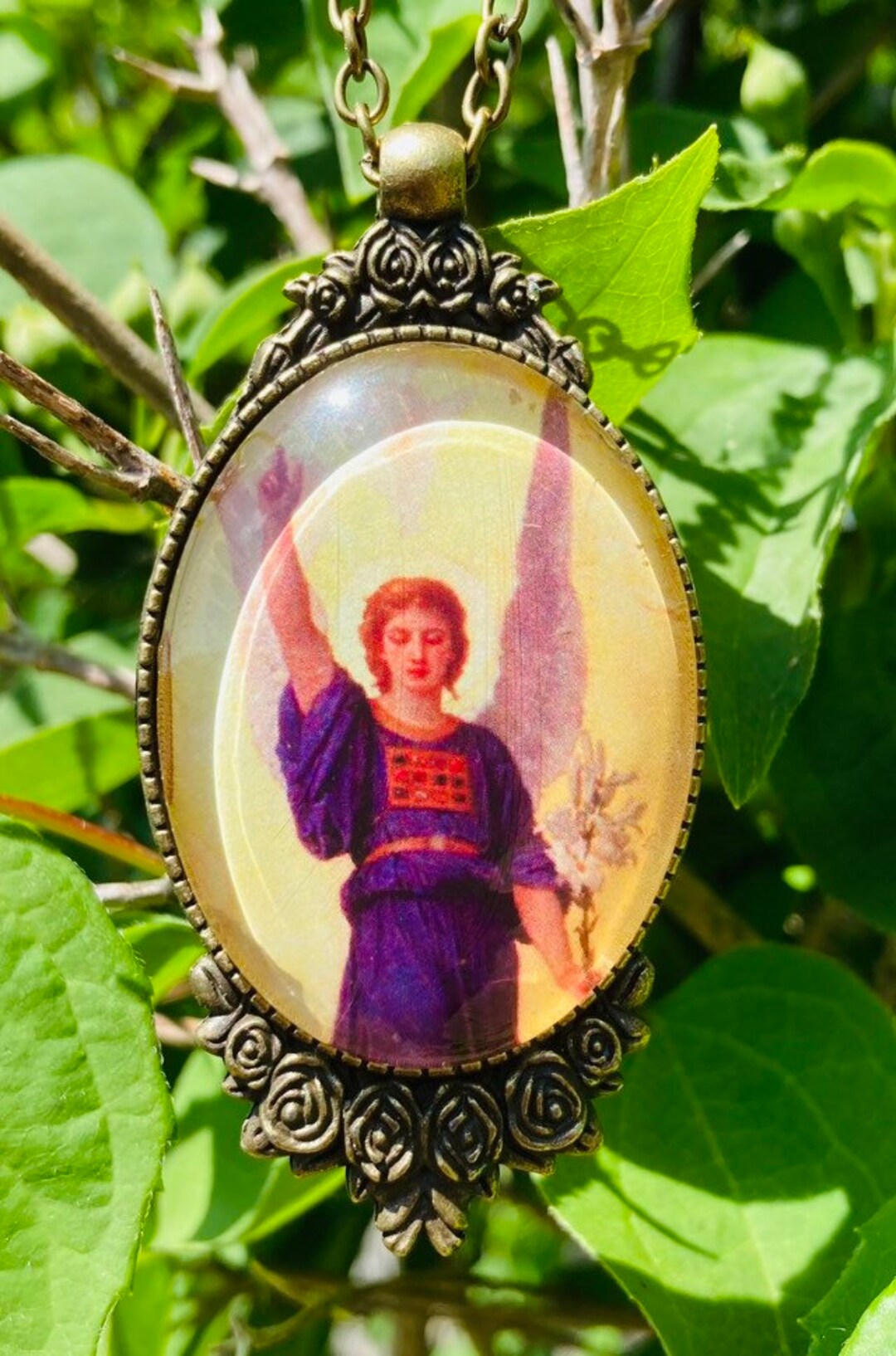 Archangel Gabriel, Archangel Gabriel Pendant, Angel Wings, Gift for Her ...