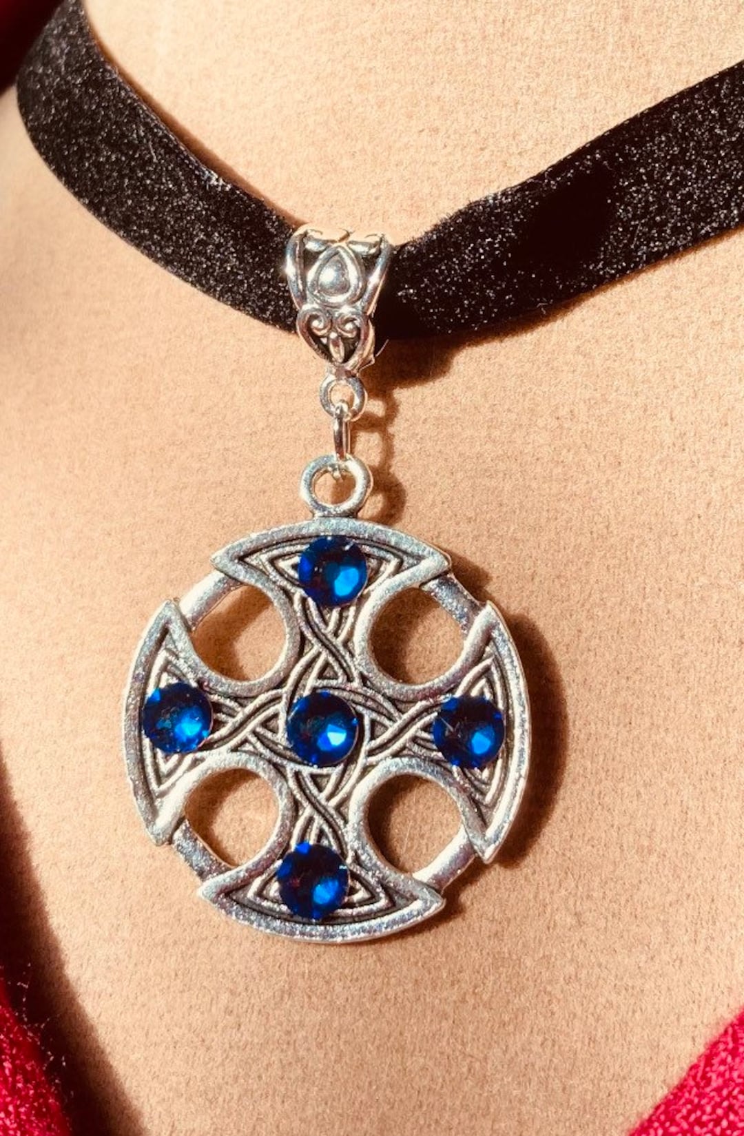Celtic Cross, Choker, Cross Pendant, Swarovski Crystals, Irish Cross ...