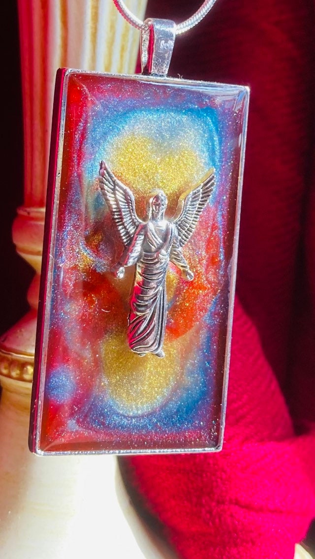 Angel guardian angel angel wings resin art angel pendant | Etsy