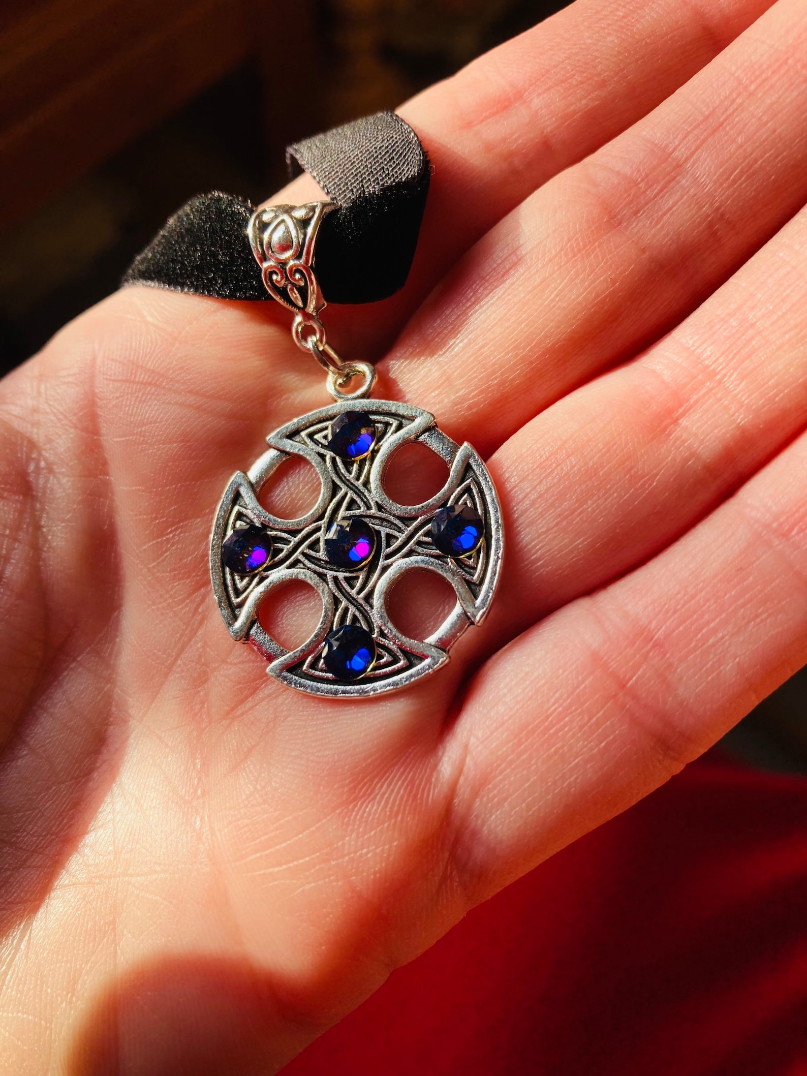 Celtic Cross Choker Cross Pendant Swarovski Crystals Irish - Etsy