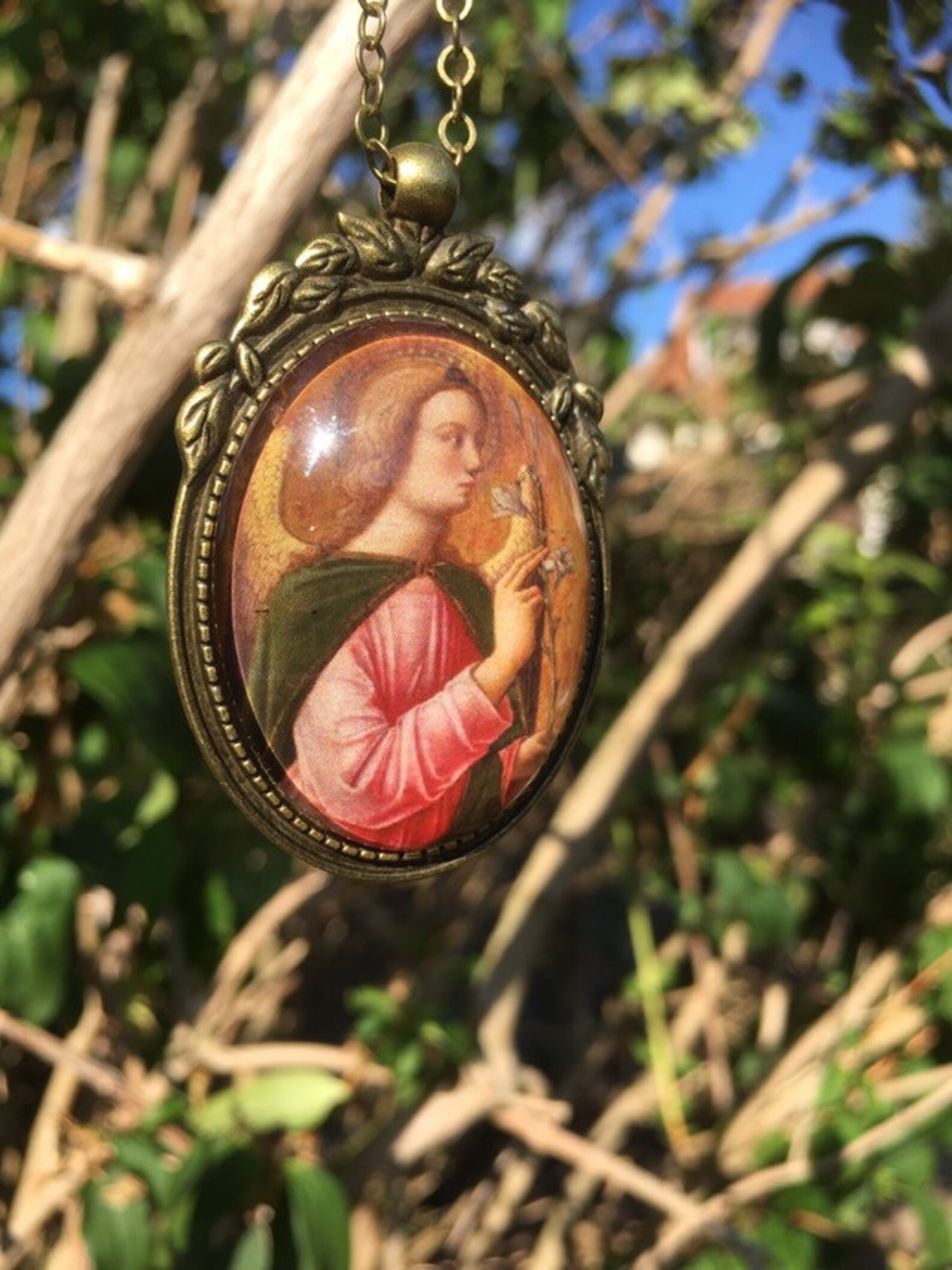 Archangel Gabriel Necklace archange Gabriel Pendentif FREE | Etsy