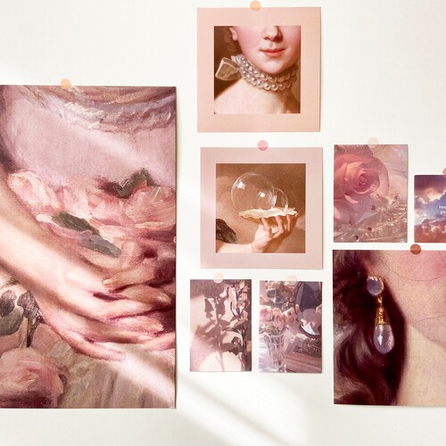 Royalcore Aesthetic Wall Collage Kit Pink Room Decor Collage | Etsy UK