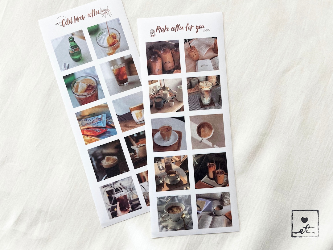 Iced Coffee Stickers, Aesthetic Cafe, Academia Coffee Shop, Photography ...