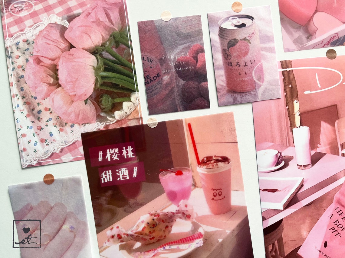 Aesthetic Wall Collage Posters Room Decor Pink Cafe Cute | Etsy