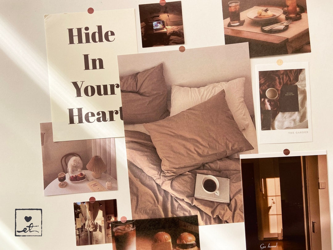 Aesthetic Wall Collage Poster Kit Cozy Chocolate Brown, Dark Academia ...