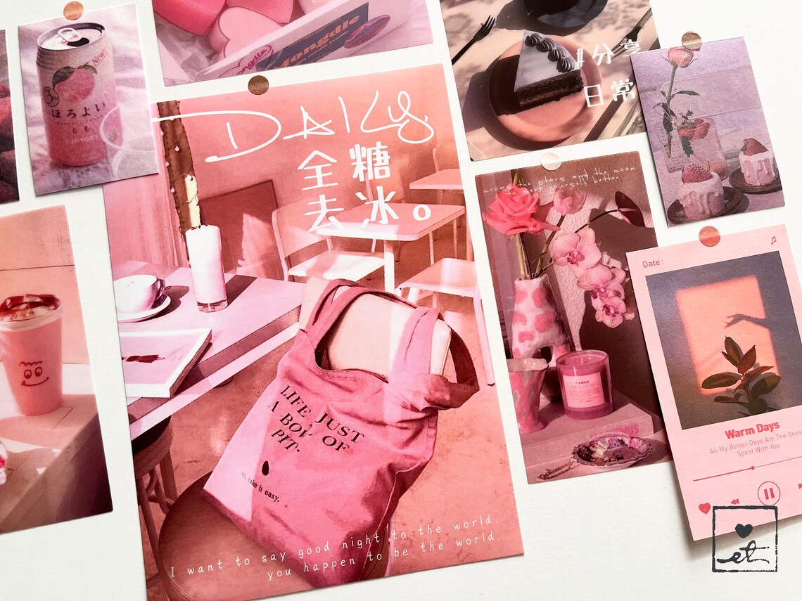 Aesthetic Wall Collage Posters Room Decor Pink Cafe Cute | Etsy