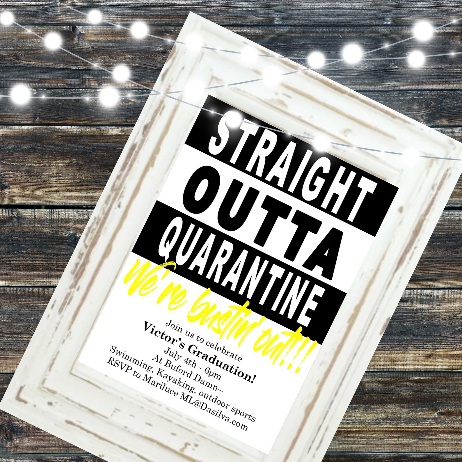 Straight Outta Quarantine Graduation Party Invitation Class of - Etsy