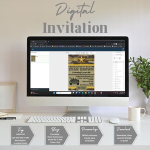 Editable Army Invitation, Camo Tank Birthday Invitation, Army ...