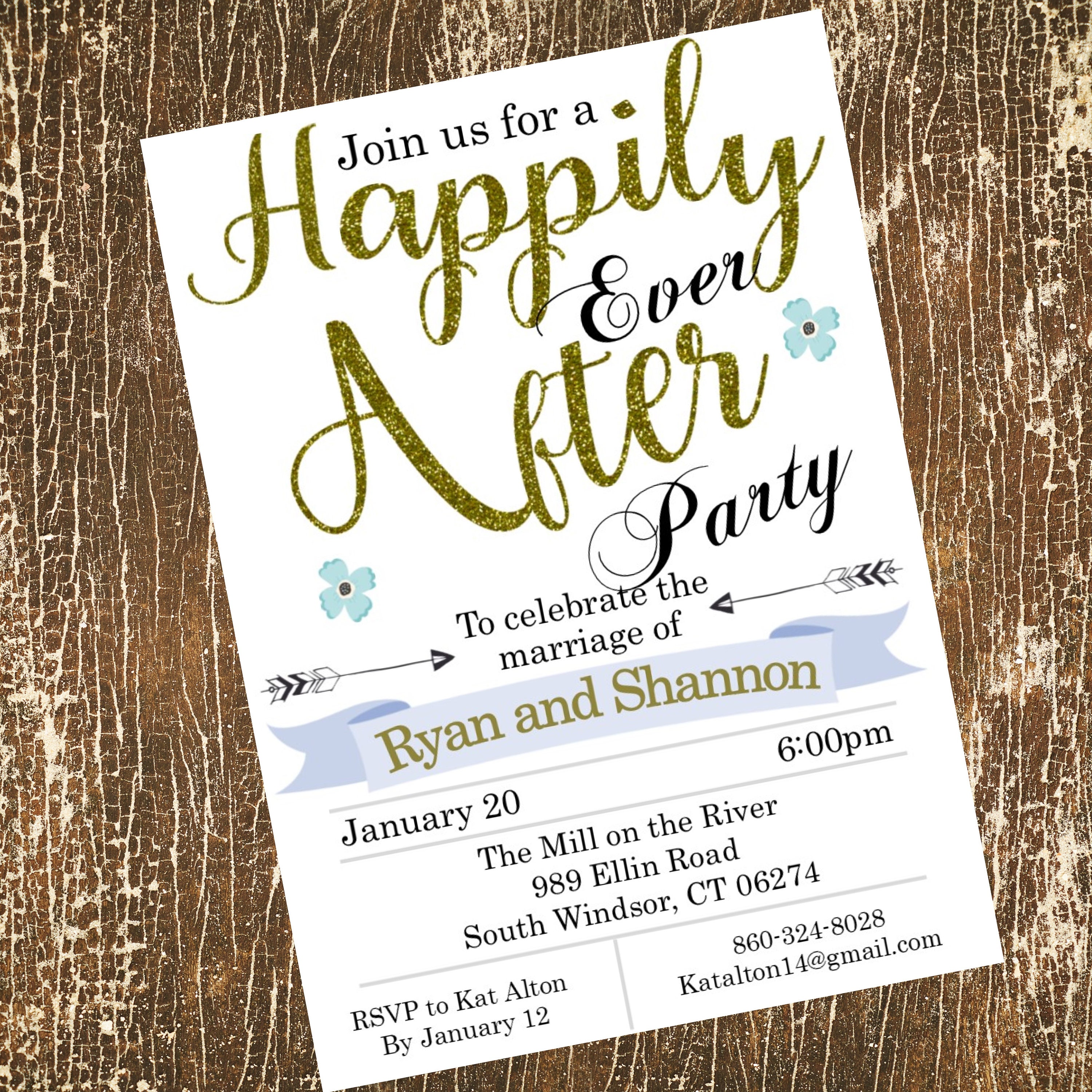 Happily Ever After Wedding Reception Invitation Template, Digital ...