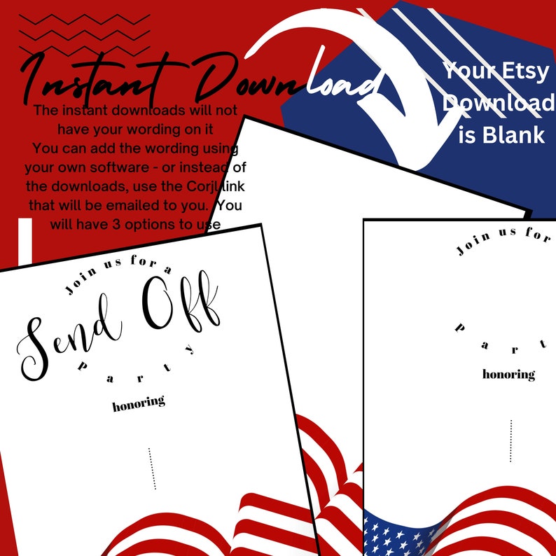 Send off Going Away Farewell USA Flag Party Invitation US Army Navy ...