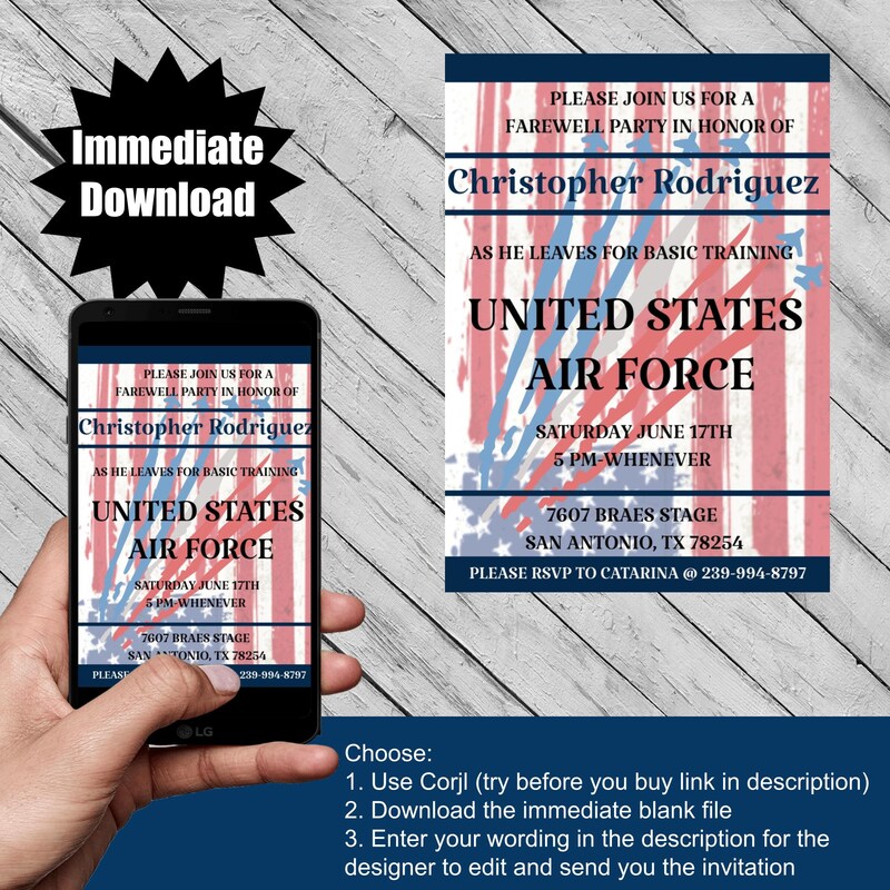 Air Force Invitation - Etsy