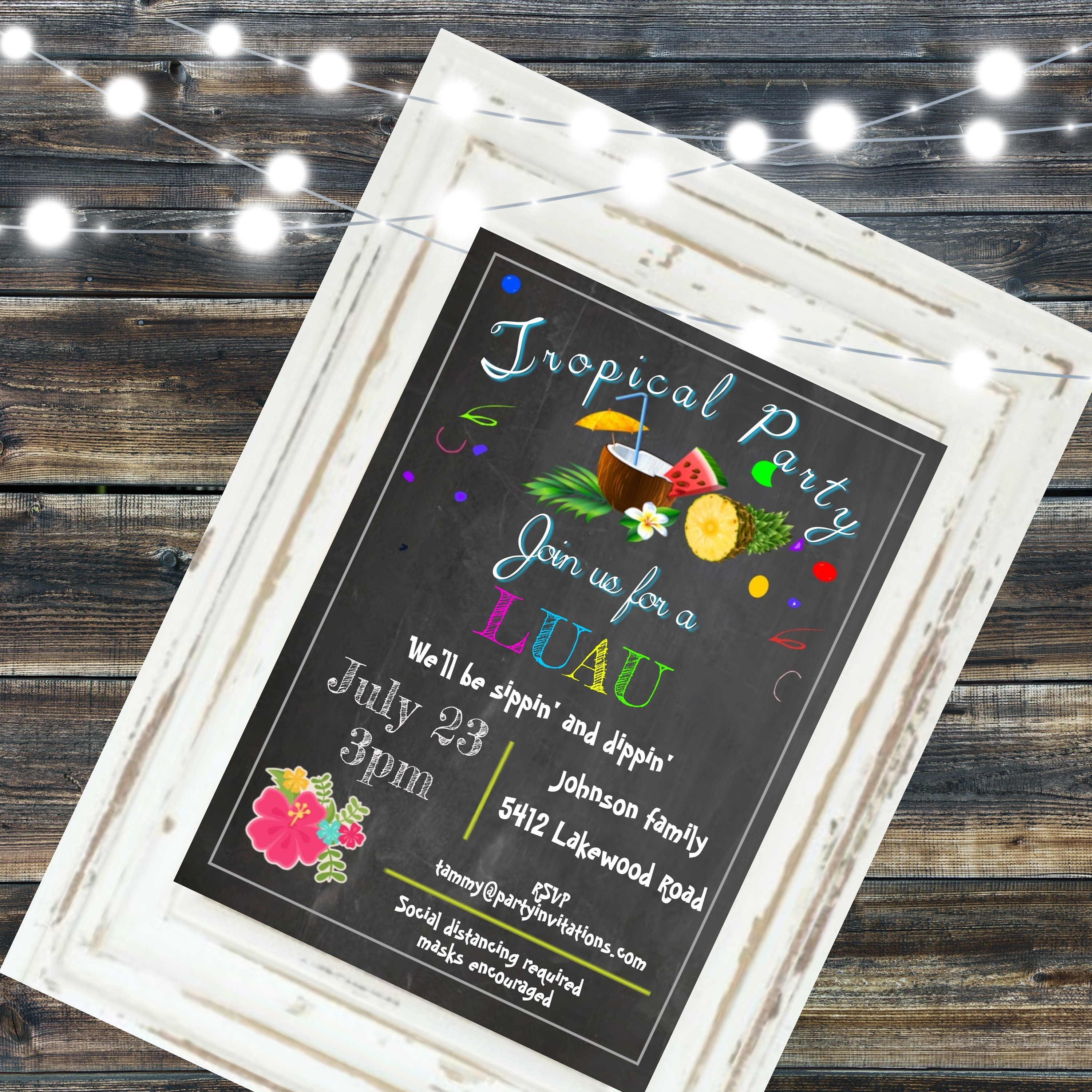 Luau Invitations Instant Download digital Printable Pdf Jpg - Etsy
