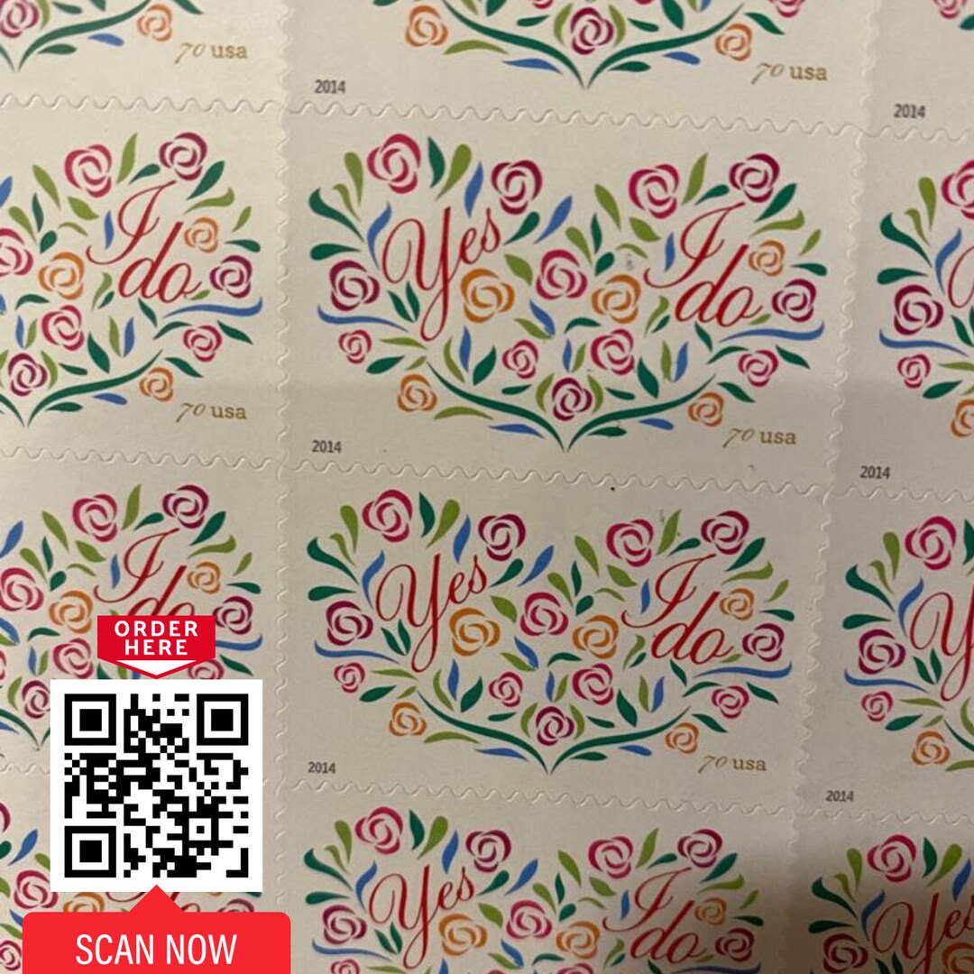 100 New Yes I Do Stamps Unused US Forever First Class Flowers Wedding ...