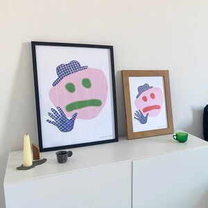 Sad Guy Red Wall Art Poster - Etsy