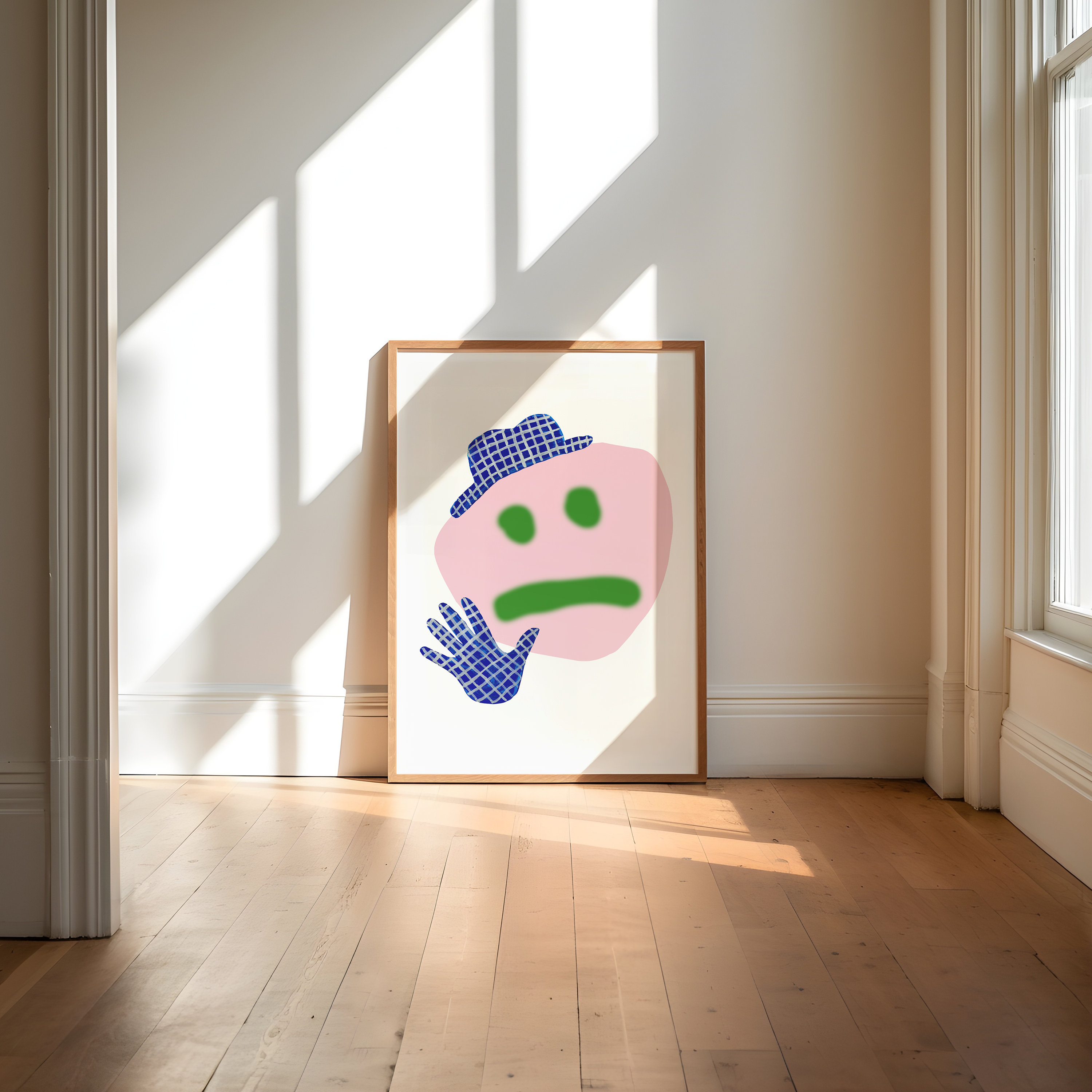 Sad Guy Green Wall Art Poster - Etsy