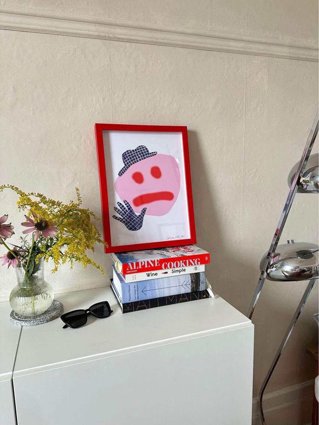 Sad Guy Red Wall Art Poster - Etsy