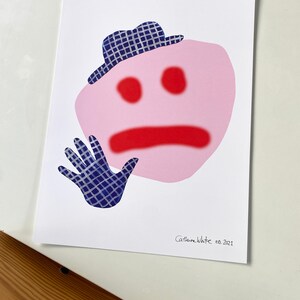 Sad Guy Red Wall Art Poster - Etsy