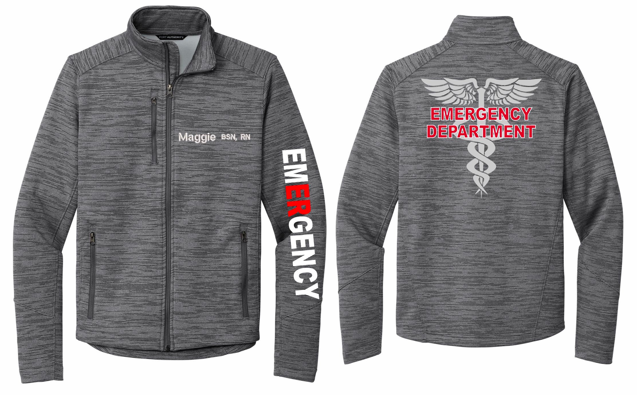 Men ER Full Zip Jacket/ Digi Stripe Nurses Jacket/ Emergency Room ...