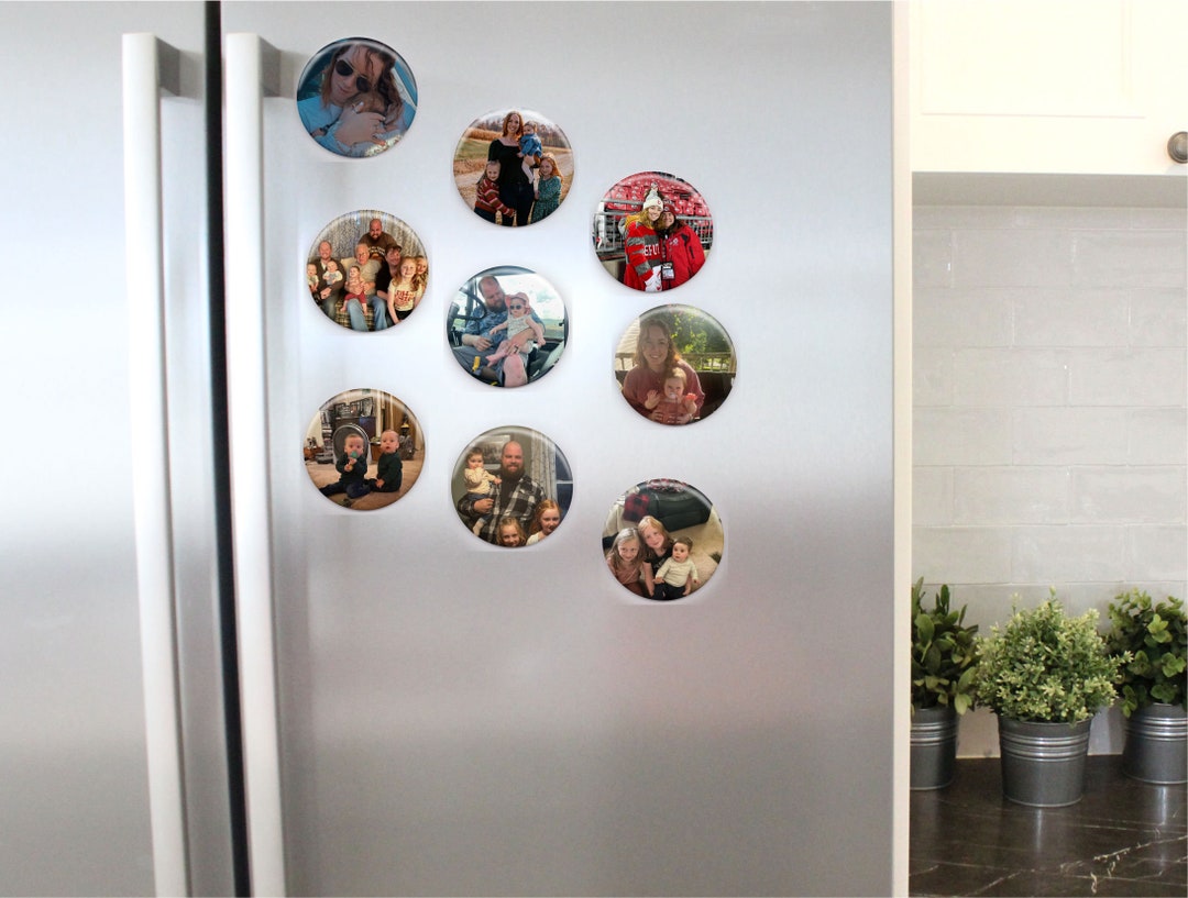 Photo Magnets Circles/ Photo Magnets for Fridge/ Circle Magnets - Etsy