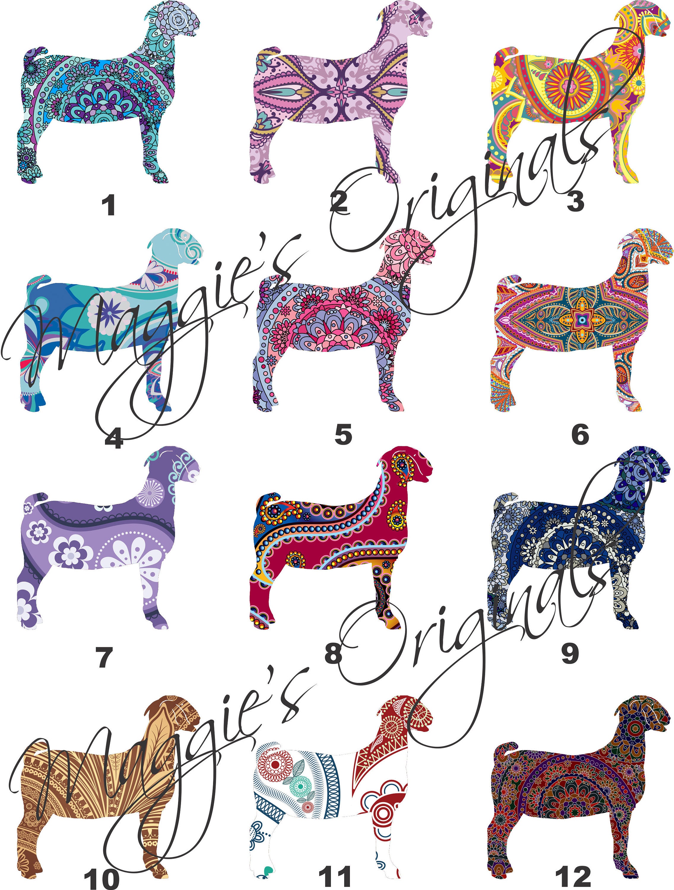 Paisley Goat Decal/vinyl Goat Decal/ Goat Decal/show Box Goat Decal ...