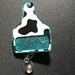 Cow Print Tag Badge Reelblack and White Western Badge Reel - Etsy