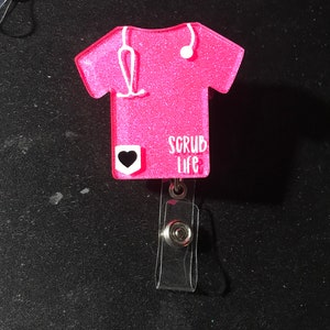 Scrub Life Badge Reel, Nurse Life, Retractable Custom Badge Reel ...