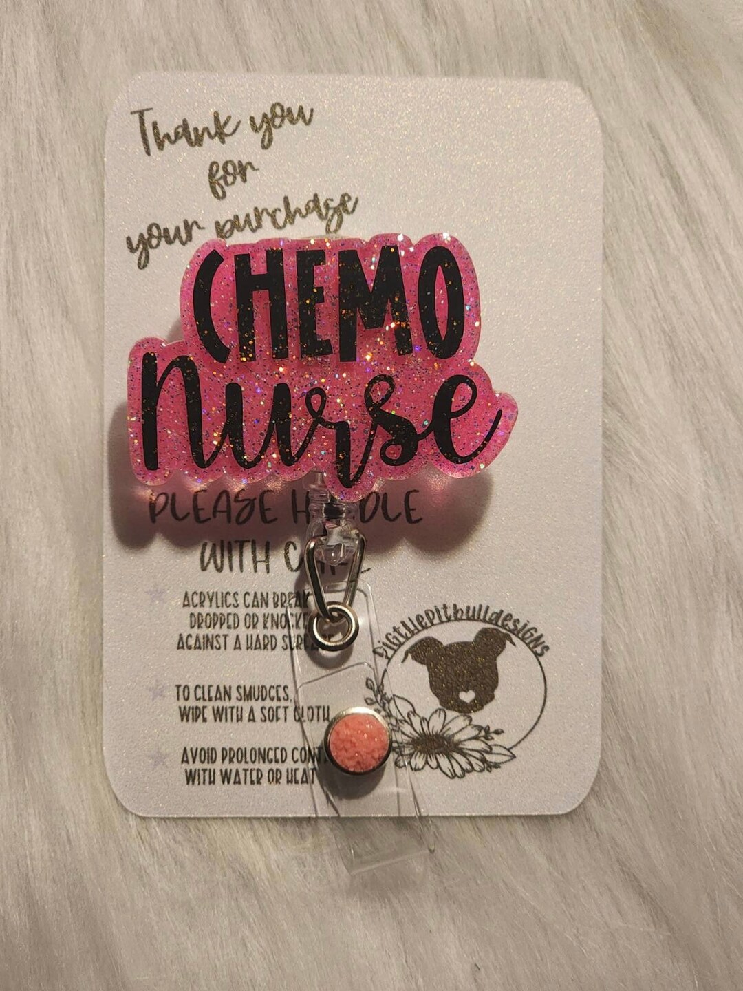 Chemo Nurse Badge Reel, Oncology Badge Reel, Nurse ID Holder, Cancer ...