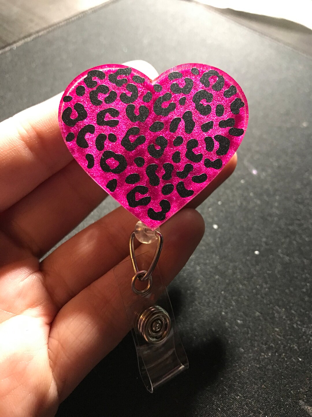 Leopard Print Heart, Leopard Badge Reel, Nurse Gift, Nurse Badge Reel ...