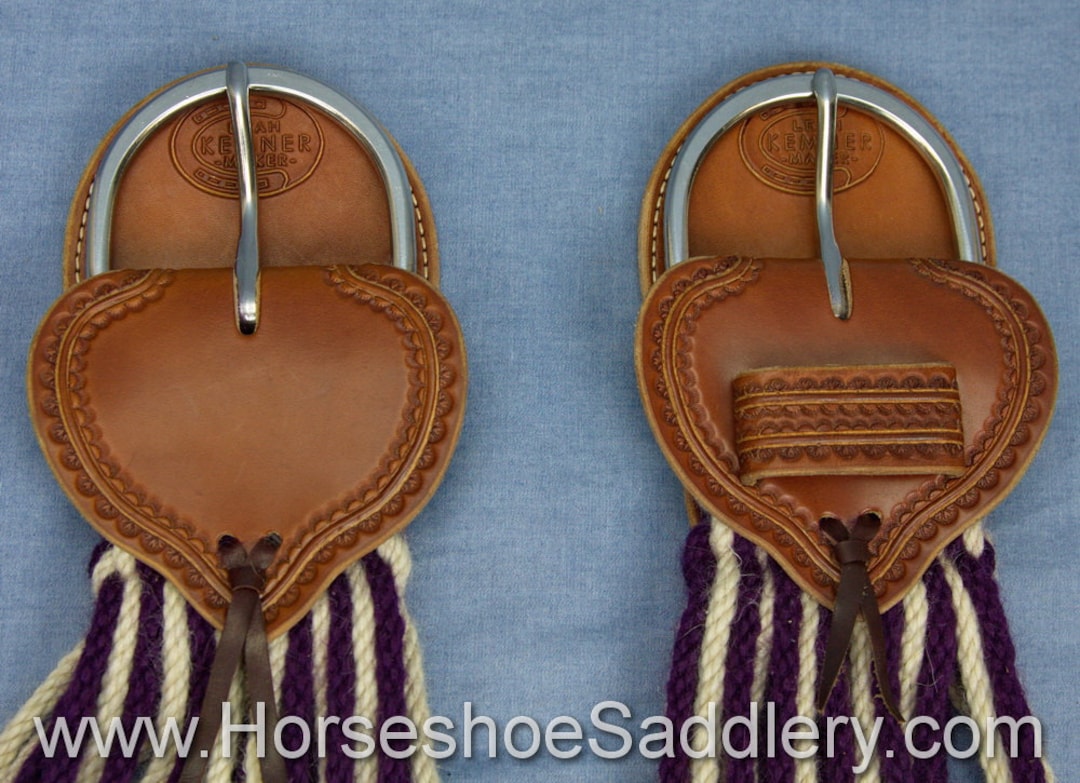 Tooled Leather Cinch Buckle Guards ~ Cinch Buckle Safes ~ D Style ...