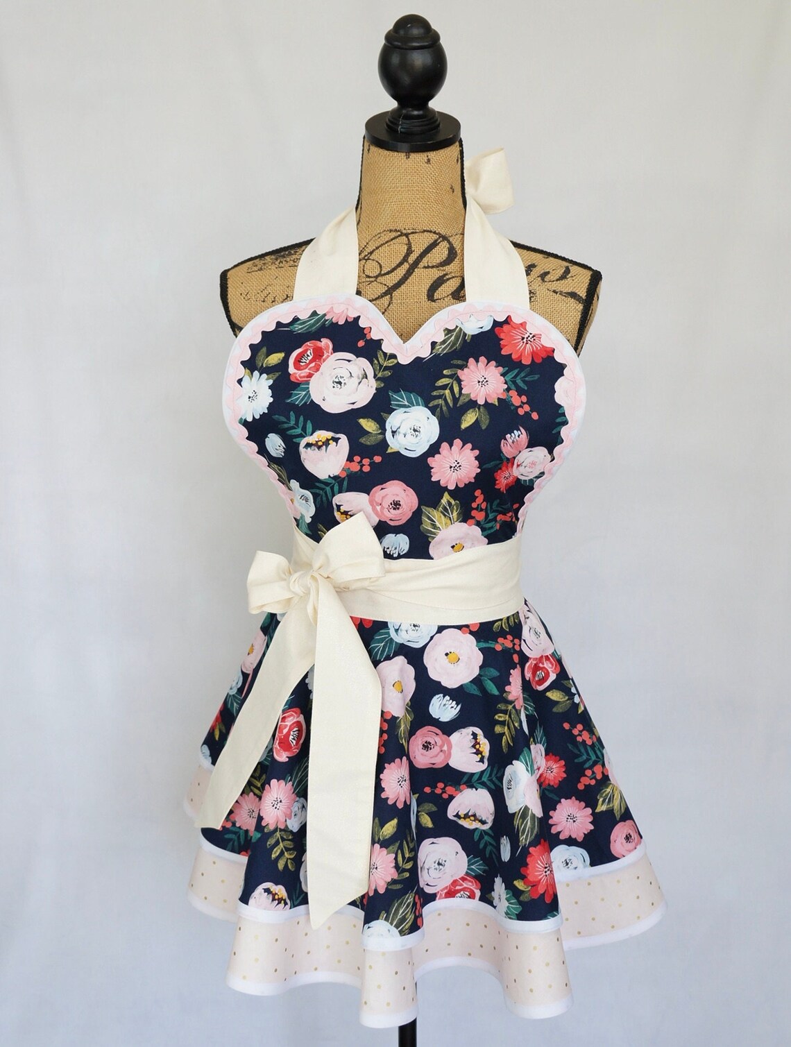 Retro Style Apron Fancy Floral Theme Vintage Style Full Size Apron - Etsy