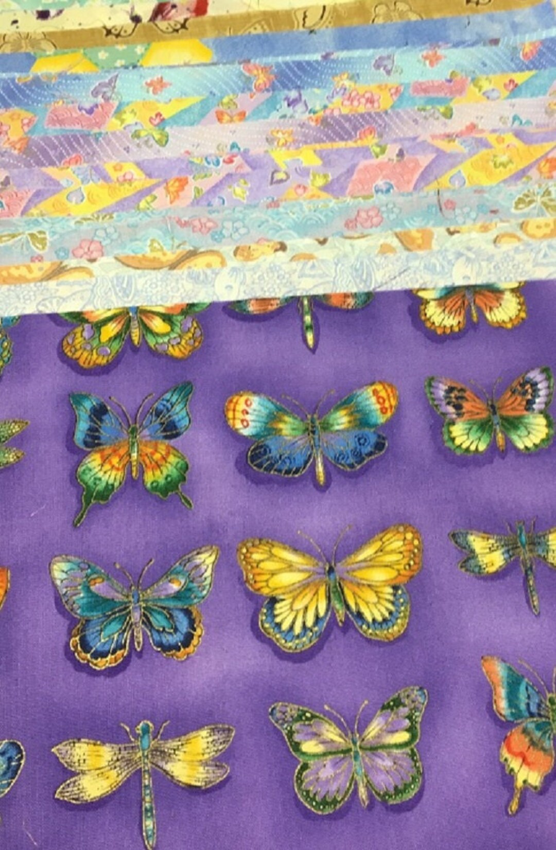 Quilter's 10" Layer Cake Squares Stash Bag - 40+ Pieces - ALL Butterfly ...