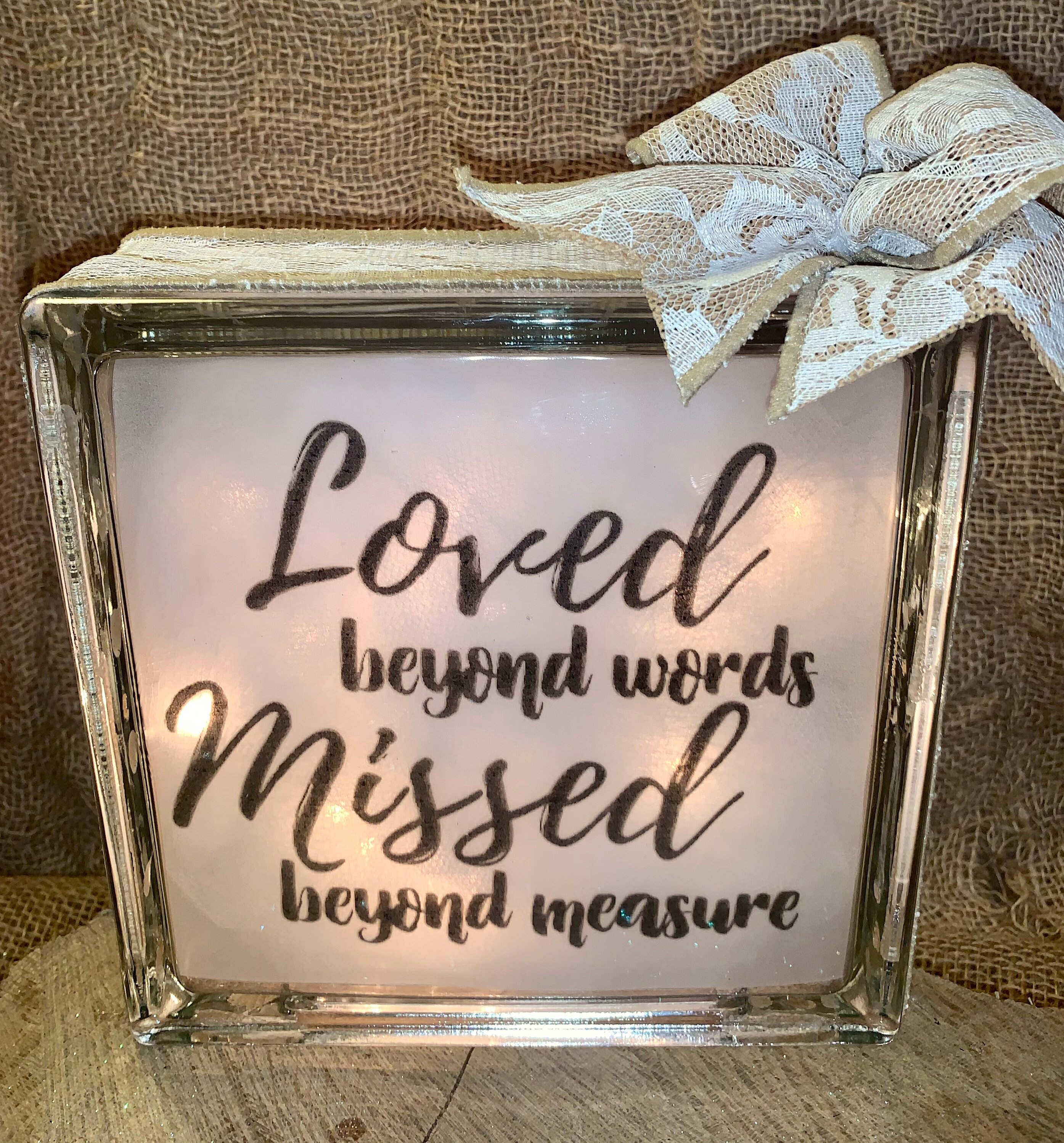Personalized Memorial Lighted Glass Block, Grief Gift - Etsy