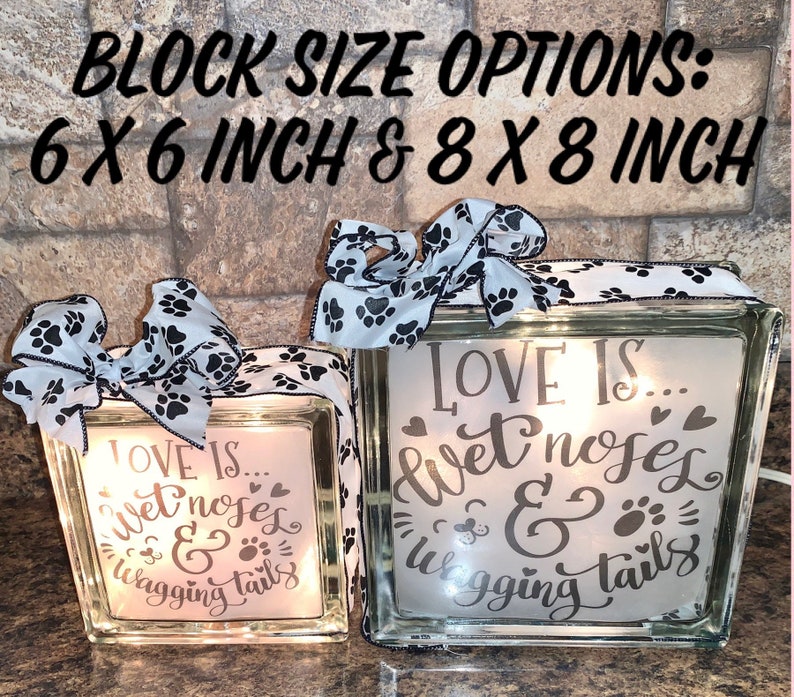 Monogram alphabet lighted glass block personalized | Etsy