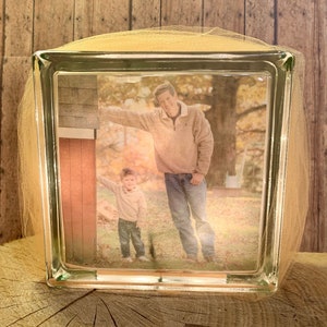 Personal Custom Photo Lighted Glass Block, Personalized Gift, Photo ...