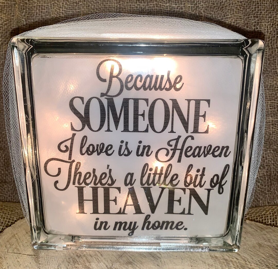 Memorial Lighted Glass Block, Loss and Grief Gift, Home Decor - Etsy