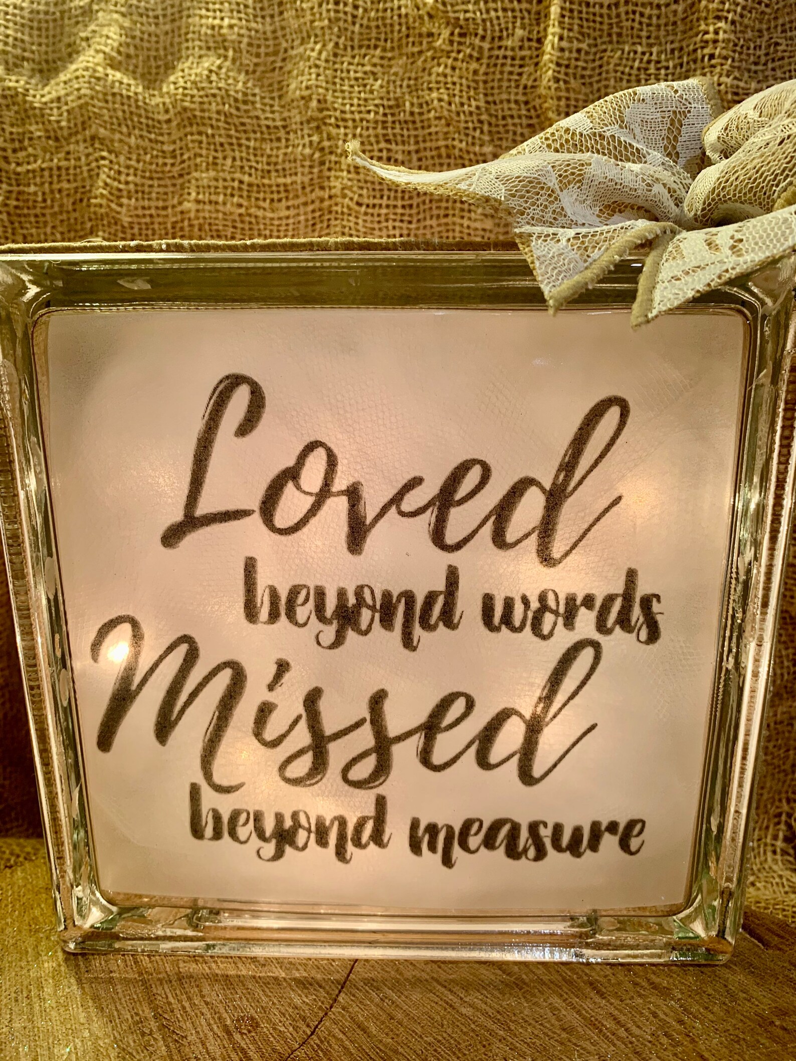 Personalized Memorial Lighted Glass Block, Grief Gift - Etsy