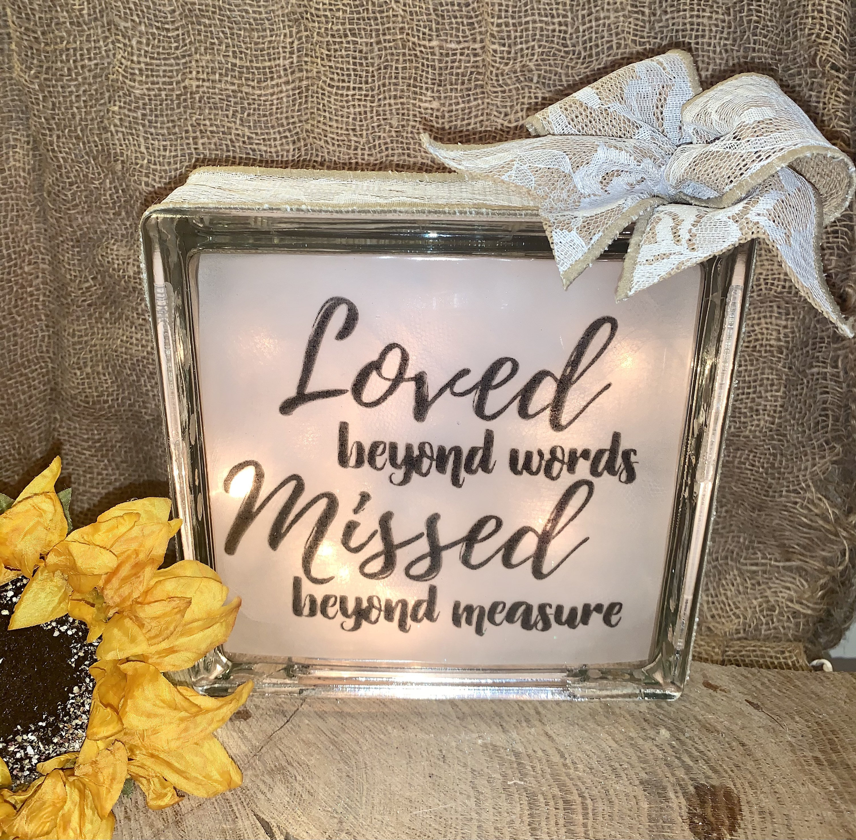 Personalized Memorial Lighted Glass Block, Grief Gift - Etsy