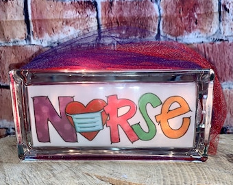 Nurse Glass Block - Etsy