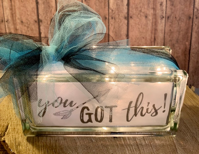 You Got This Lighted Glass Block Glass Box Lighted Box - Etsy